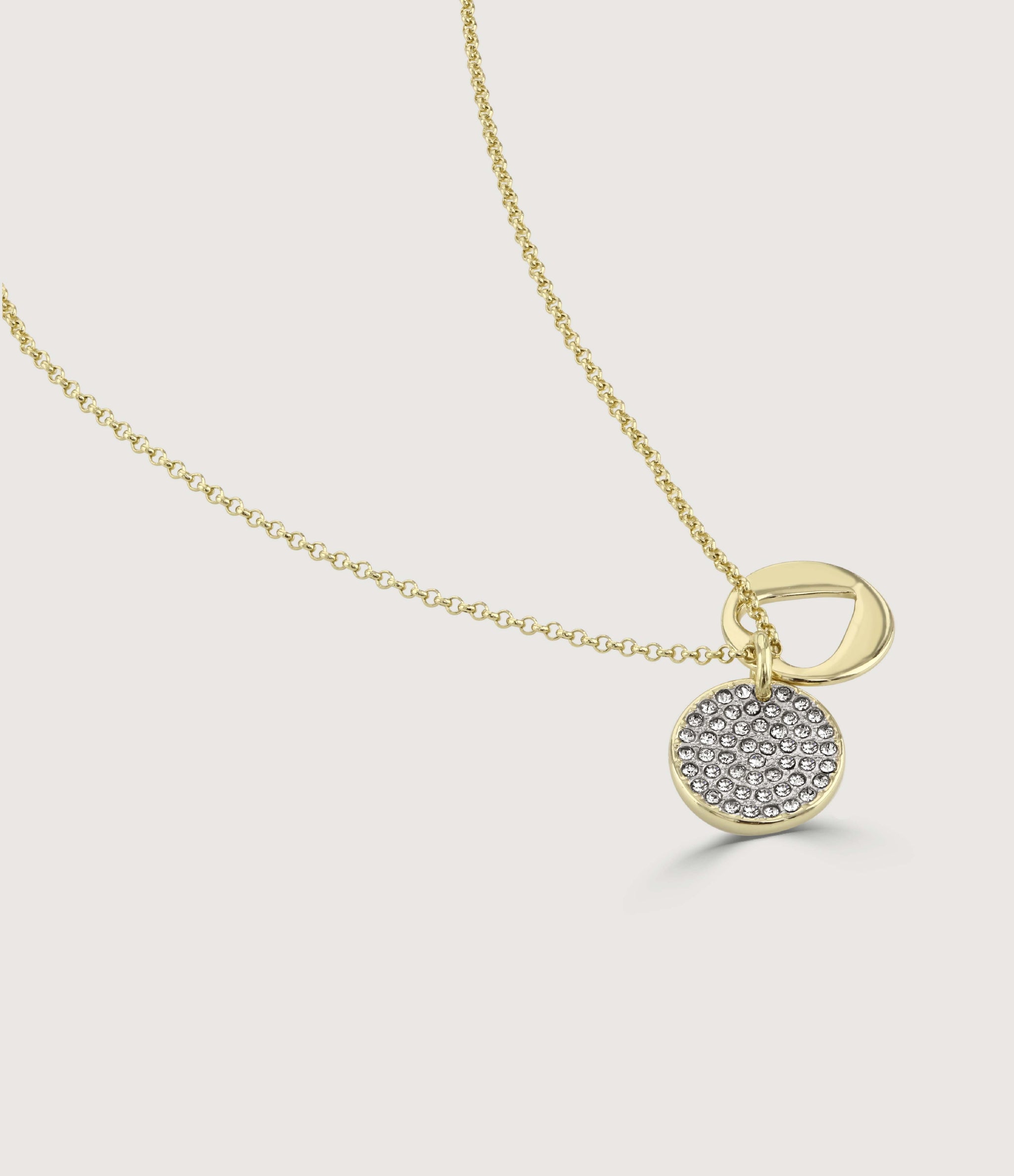 PETITE DOUBLE PAVE SET PENDANT | Buckley London