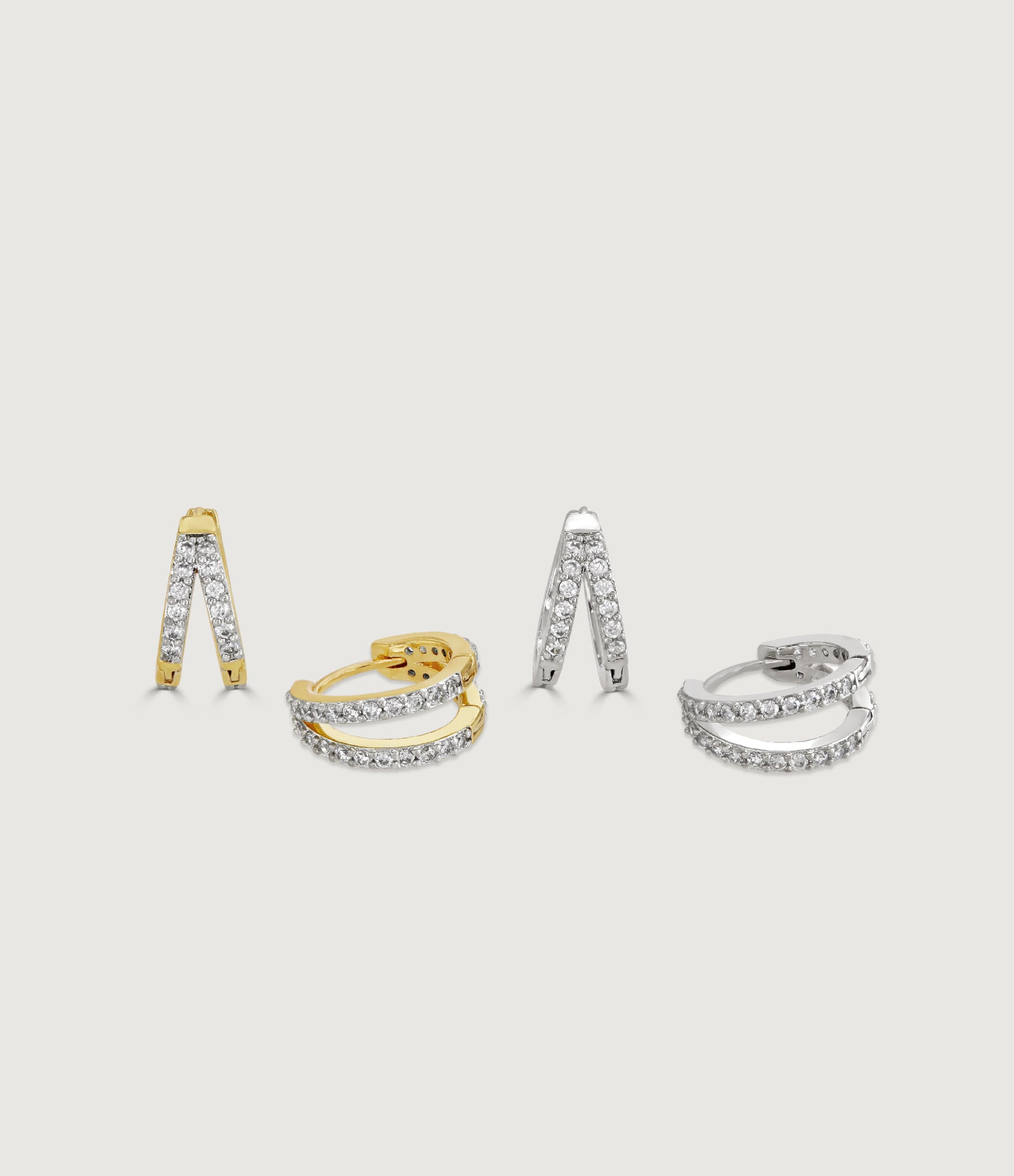 DUO PAVE HOOP SET | Buckley London