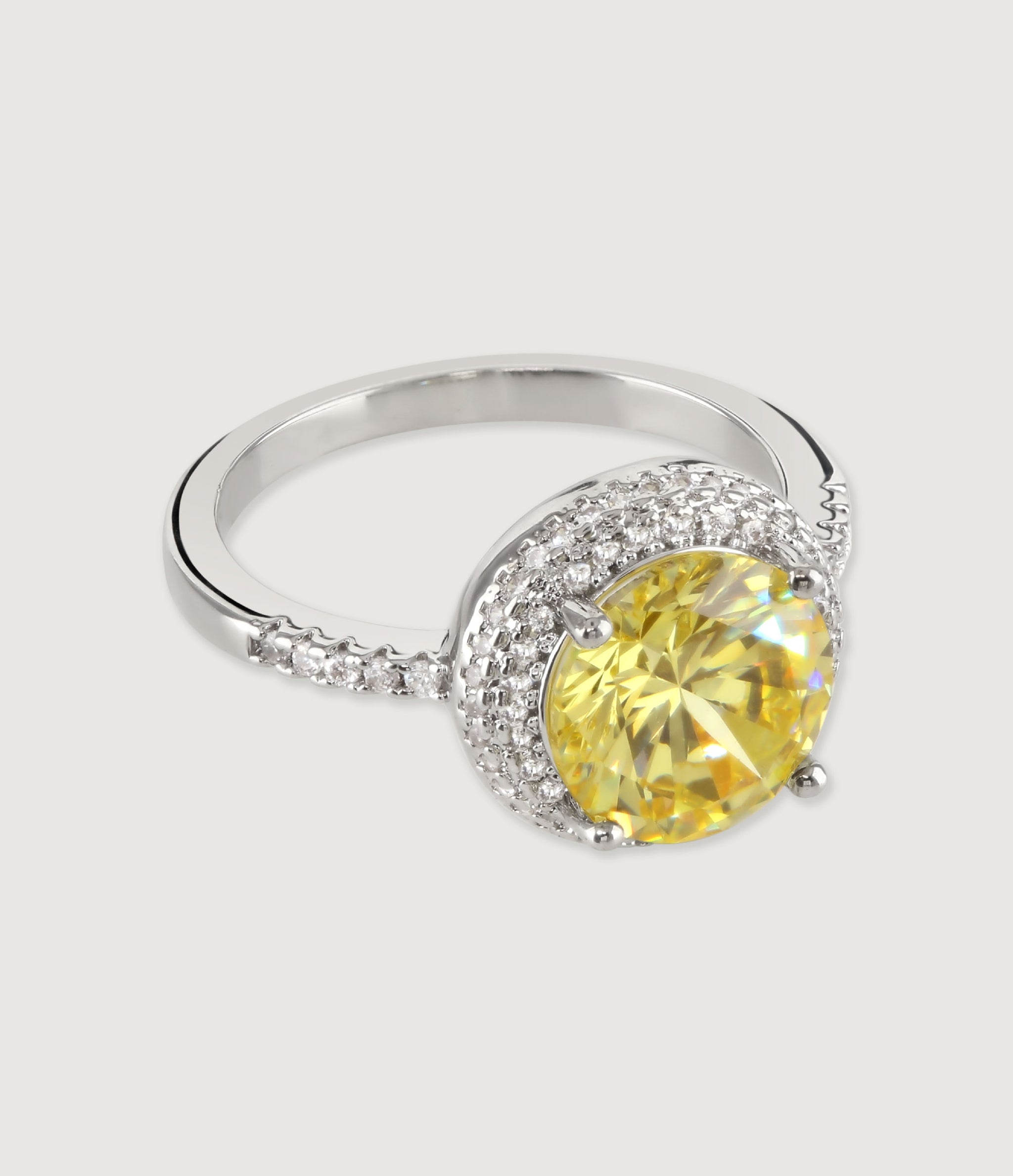 THE CARAT COLLECTION - CANARY SPARKLE SOLITAIRE RING | Buckley London