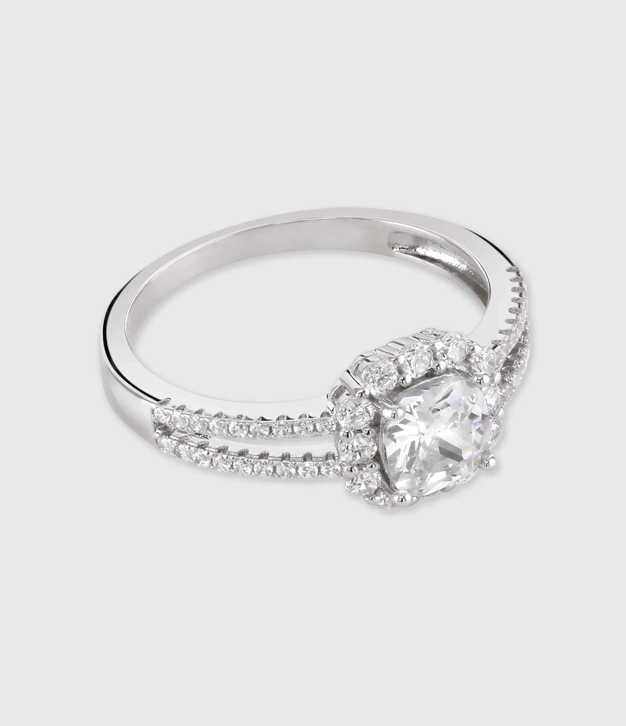 THE CARAT COLLECTION - SPLIT BAND CUSHION SPARKLE SOLITAIRE | Buckley ...
